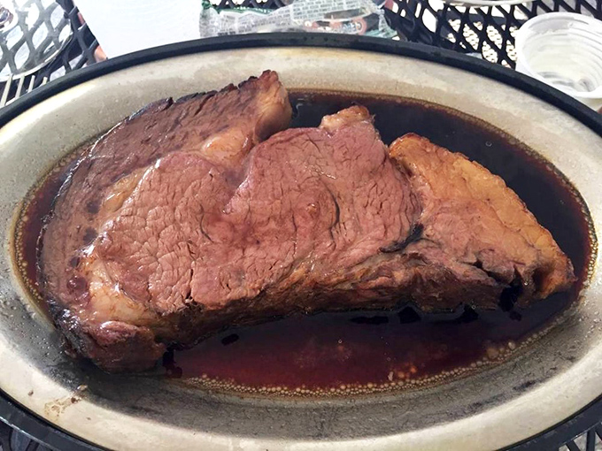 Prime rib so tender it practically surrenders to your fork. The au jus isn't a condiment—it's liquid gold.