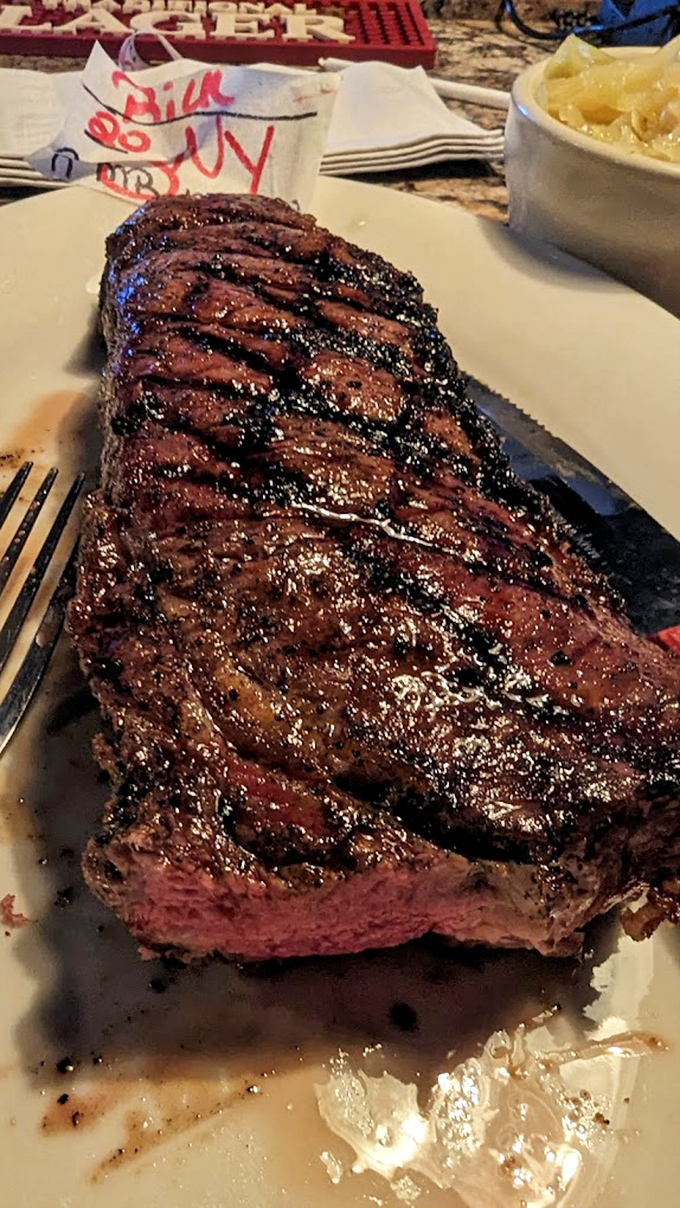 This isn't just a steak; it's a masterclass in meat. The kind of prime rib that makes vegetarians question their life choices.