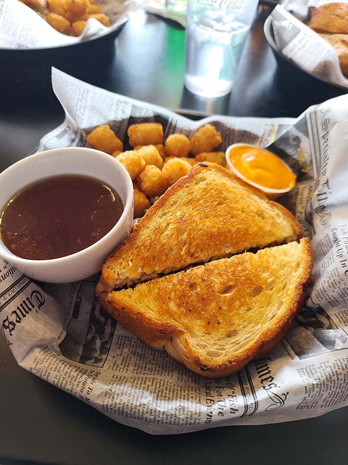 A prime rib melt that graduated with honors. This sandwich didn’t just go to college—it earned its PhD in comfort food.