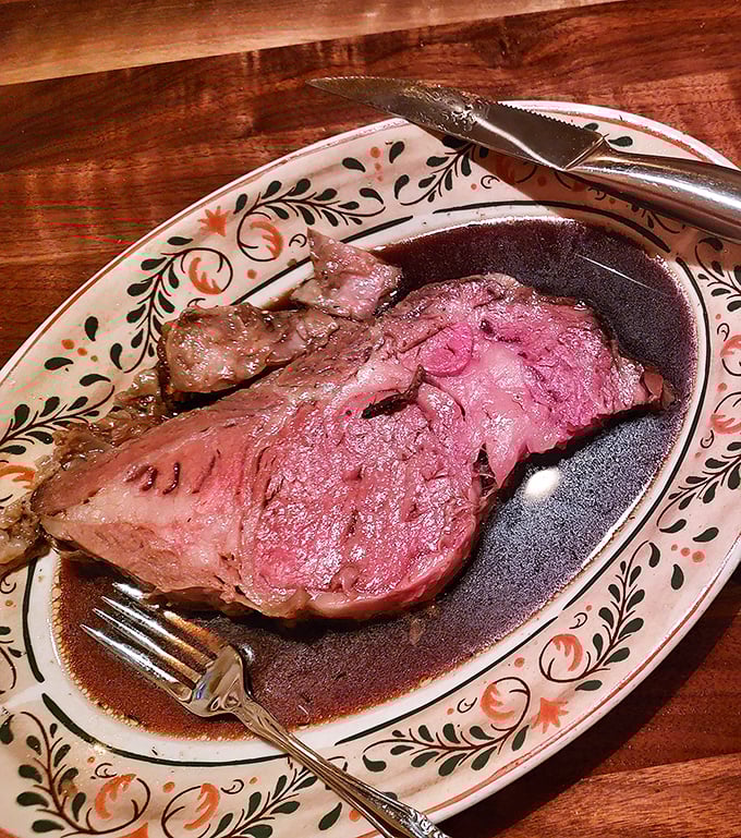 Prime rib that doesn't just melt in your mouth – it practically serenades your taste buds with a Frank Sinatra ballad.