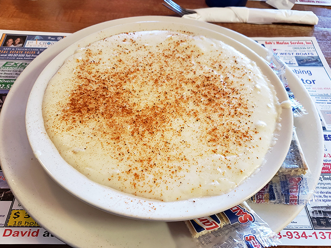Rice pudding sprinkled with cinnamon—comfort in a bowl. Grandmothers everywhere would give this creamy classic their seal of approval.