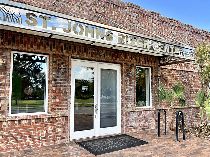 The St. Johns River Center welcomes visitors with brick and simplicity – much like the river itself, unassuming yet essential to Palatka's identity.