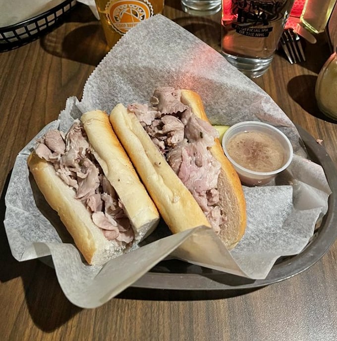 The roast pork sandwich – a Philly institution done right. Simple, honest, and requiring both hands and possibly a strategy session.