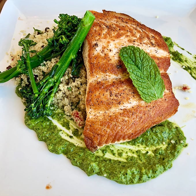 This perfectly seared fish doesn't need a passport to transport you—the herb-flecked sauce and vibrant greens are vacation enough.