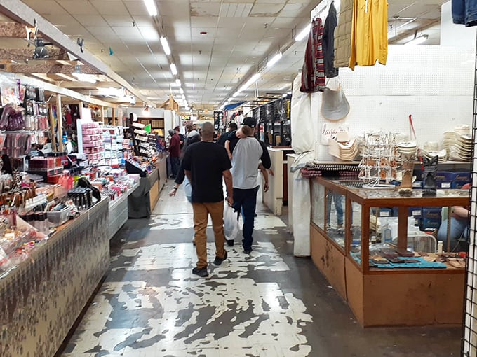 The real magic of flea markets happens in these narrow aisles, where strangers become temporary neighbors united in the thrill of the hunt.