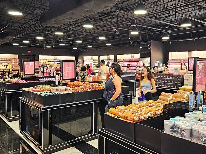Now this is what I call a candy store for grown-ups—rows of lotions, potions, and endless sparkle.