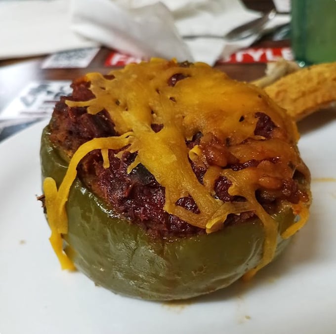 Stuffed green peppers that grandma would approve of – hearty, homemade, and topped with just enough cheese to make vegetables exciting again.