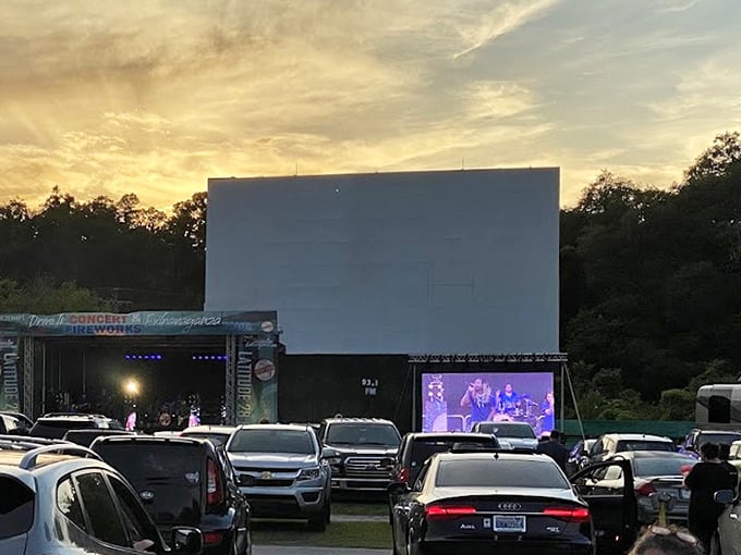 Golden hour at the drive-in might be even more spectacular than the feature presentation. Nature's pre-show never disappoints.