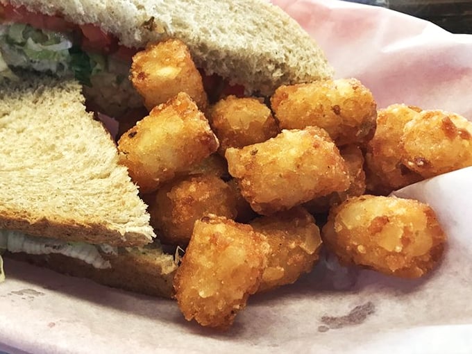 Golden-brown tater tots that crunch like autumn leaves, with pillowy interiors that comfort the soul. Potato perfection in bite-sized form.
