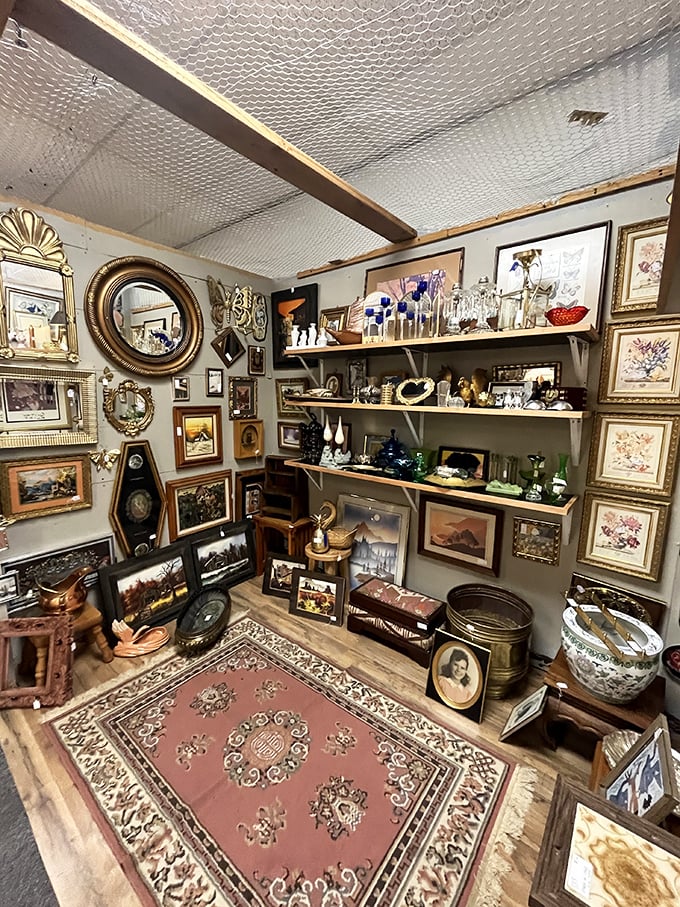 This isn't just a room—it's a portal to another era. Ornate frames and vintage treasures create the ultimate "I-spy" experience.