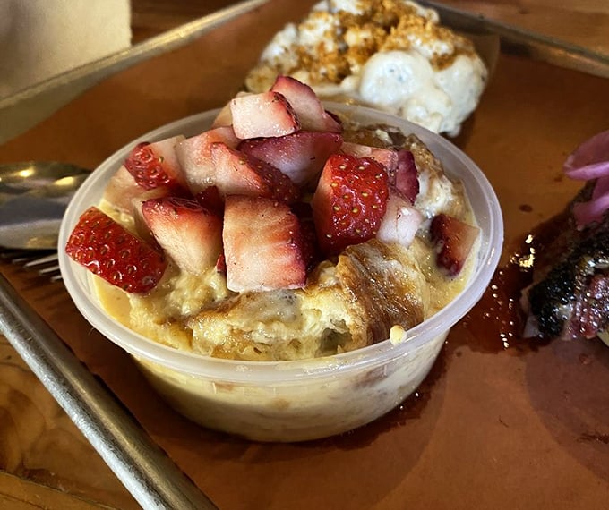 Not your grandma's bread pudding—unless your grandma was secretly a dessert genius. This tres leches bread pudding, topped with fresh strawberries, turns a creamy, dreamy classic into pure indulgence.