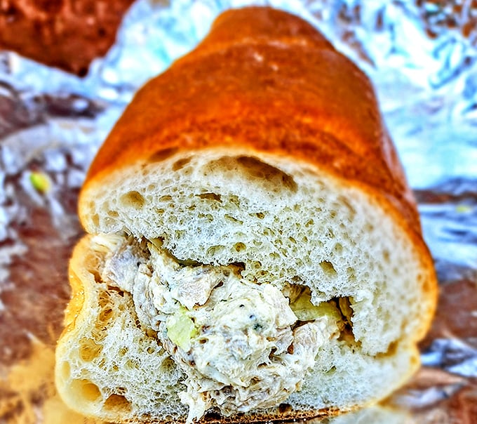 The tuna hoagie—a refreshing alternative when you need a break from cheesesteak nirvana. Simple, honest, and executed with the same dedication as everything else here.