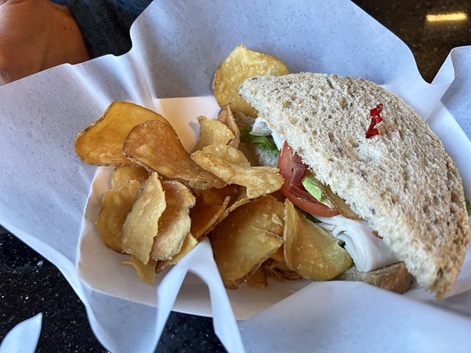 A sandwich that understands the importance of proper bread-to-filling ratio—the mark of bakery that respects both tradition and hunger.