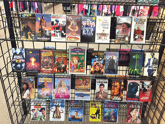 The VHS collection – where "Waterboy" and "Forrest Gump" aren't just movies but nostalgic artifacts from the era before streaming ruled our lives.