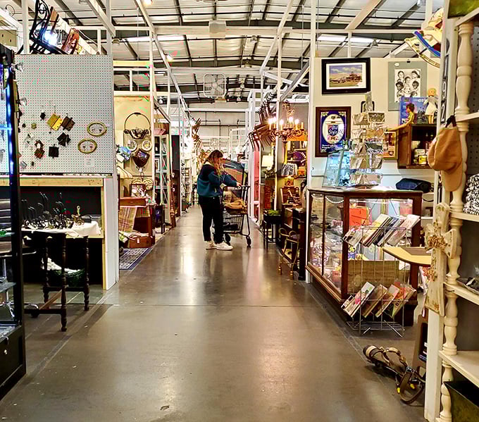 Every aisle tells a different story – from vintage kitchenware to mid-century furniture, the possibilities are endless.