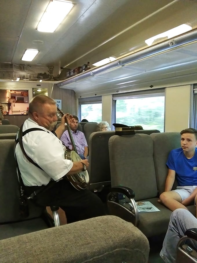 Musicians sometimes serenade passengers, turning an already magical journey into an impromptu mountain concert hall experience.