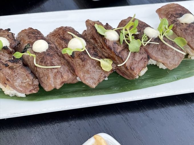 Wagyu nigiri that melts faster than your resolve to "just have one bite"—a perfect marriage of rice and beef.