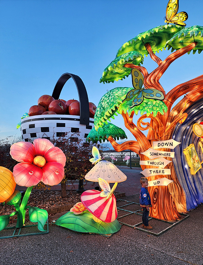 Where fantasy meets fruit – this whimsical wonderland turns the humble apple basket into a gateway to childhood imagination.
