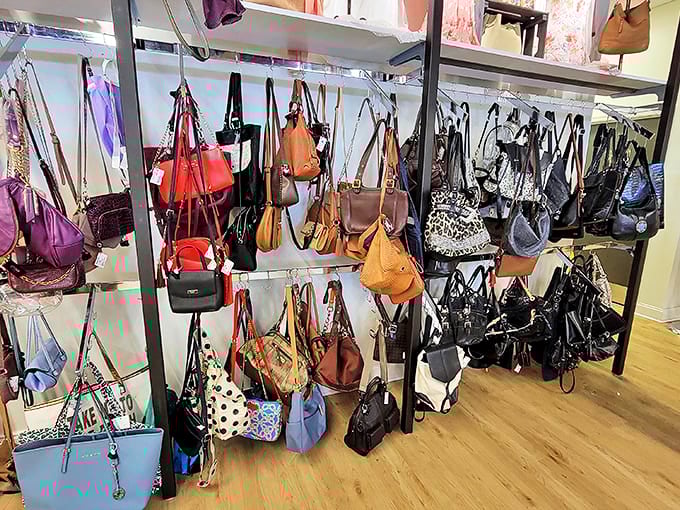 Bag lady heaven! This handbag display could make even the most minimalist shopper contemplate a collection worthy of Carrie Bradshaw.