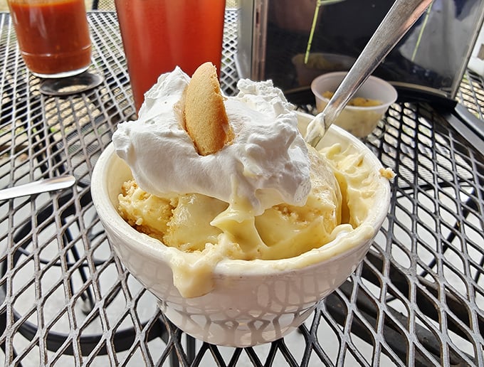 This banana pudding isn't just dessert—it's a creamy, vanilla-infused time machine to Southern childhood memories, complete with that perfect vanilla wafer on top.