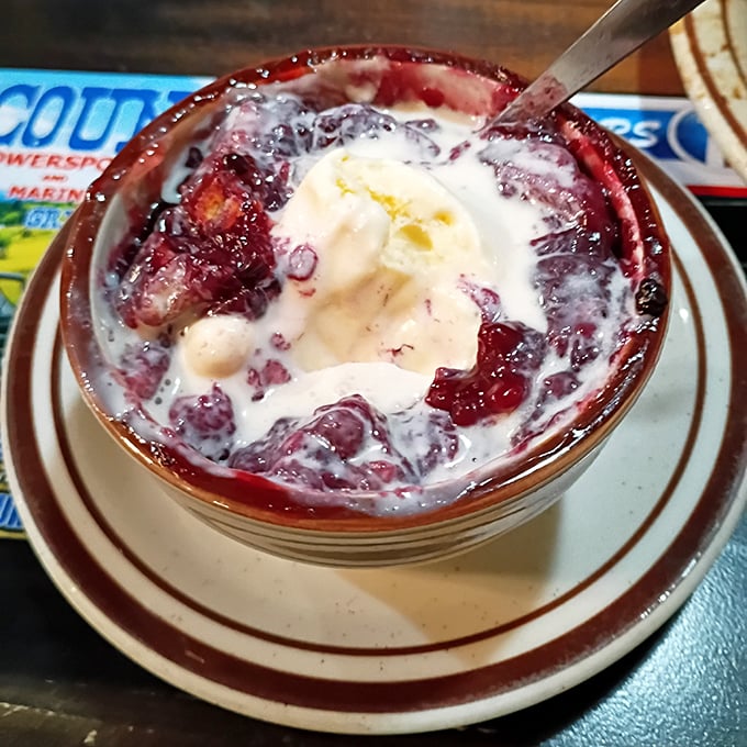 This blackberry cobbler isn't just dessert; it's the sweet finale to a smoky symphony – creamy, fruity perfection that grandmothers everywhere would approve of.