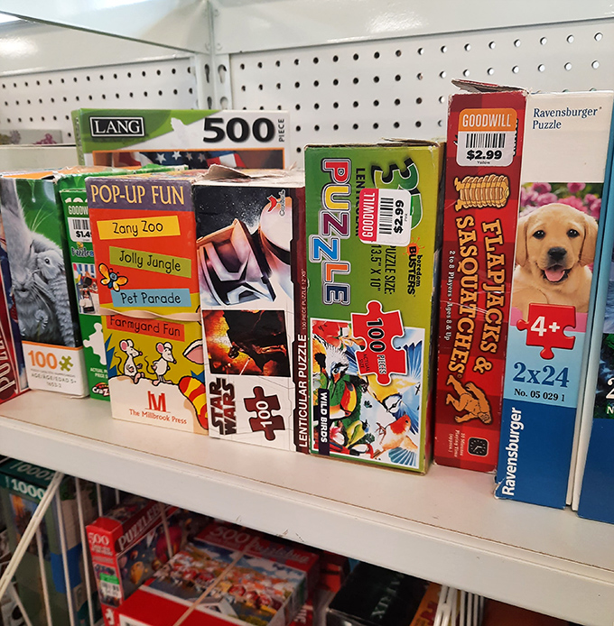 Board games and puzzles galore! One person's "we already have this" becomes another family's rainy day salvation—complete with all the pieces if you're lucky.