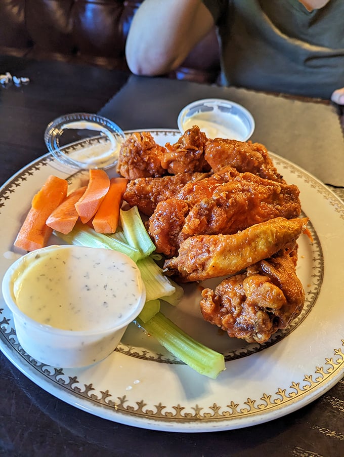 These wings aren't just wings—they're flavor vessels with a perfect crisp-to-juicy ratio that would make even the most disciplined dieter weak at the knees.