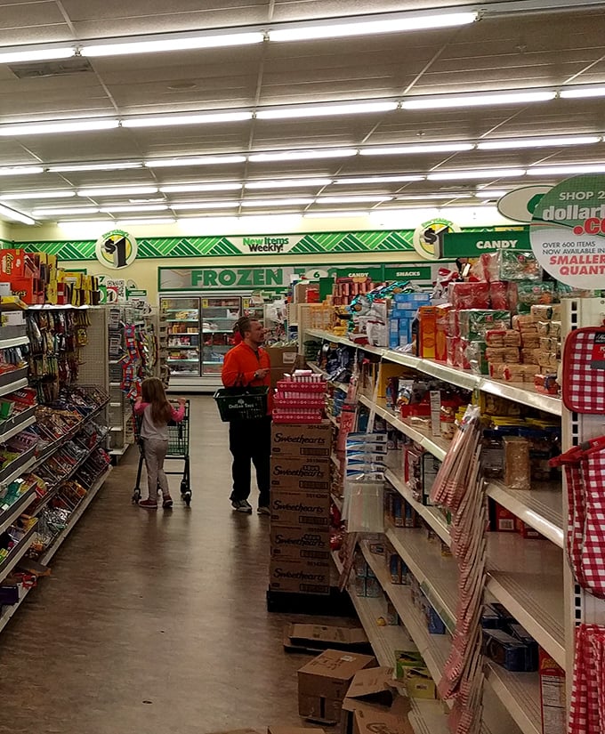 The frozen food section—where budget-conscious shoppers discover that dinner possibilities and savings can peacefully coexist.