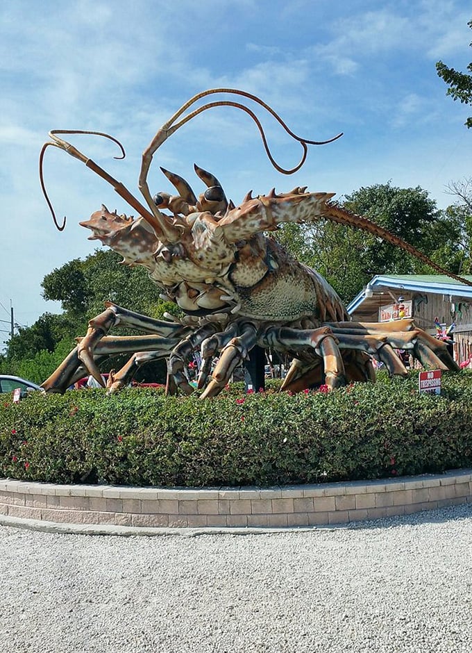 Nature meets artistry in this magnificent crustacean creation. It's the Statue of Liberty of the seafood world—if Lady Liberty had really impressive claws.