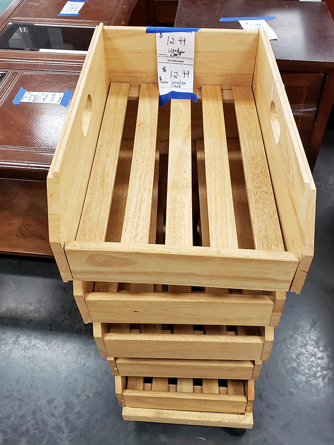 These wooden crates aren't just storage—they're organizational salvation waiting to happen. Farmhouse chic without the farmhouse price.