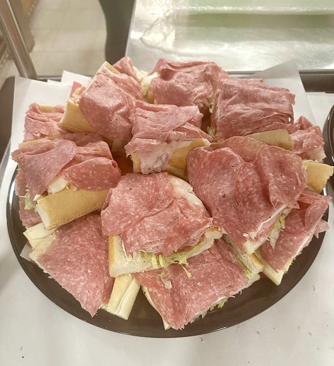 The Italian hoagie platter—a mosaic of pink-hued meats and fresh lettuce that would make any Philly native nod in approval.