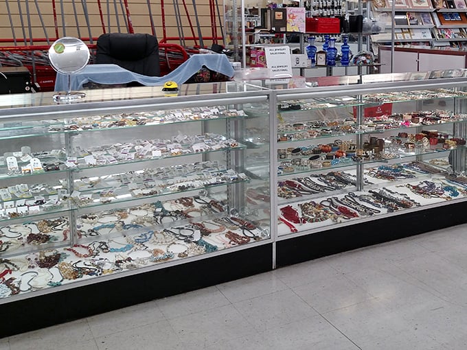 Behind glass, yesterday's jewelry awaits tomorrow's special occasion – each piece with a history as mysterious as its price is reasonable.