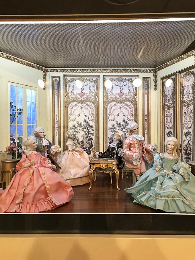 A miniature 18th-century salon where the conversation is always witty, the fashion always perfect, and nobody ever spills on the microscopic upholstery.