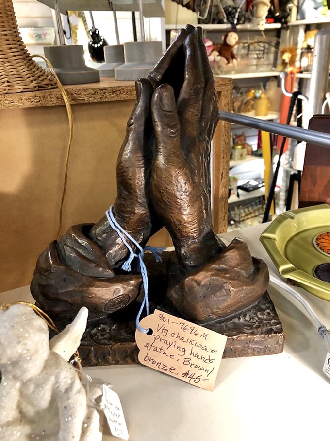 These bronze praying hands aren't just decorative—they're a testament to craftsmanship from an era when objects were built to outlive their makers.