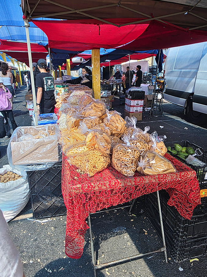 Snack heaven! These crunchy delights are arranged with the care of a museum curator, though they'll disappear faster than free samples at Costco.
