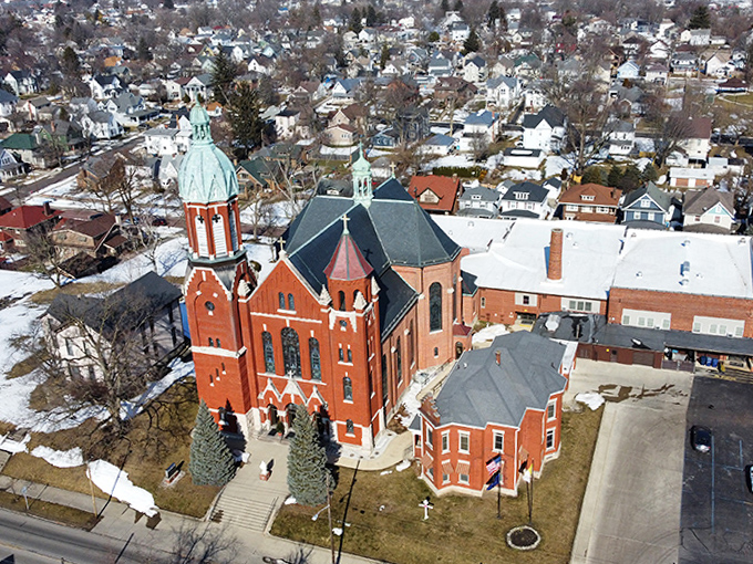 The red brick beauty of this historic church doesn't just inspire faith – it's a testament to craftsmanship from an era when buildings were built to impress for centuries.