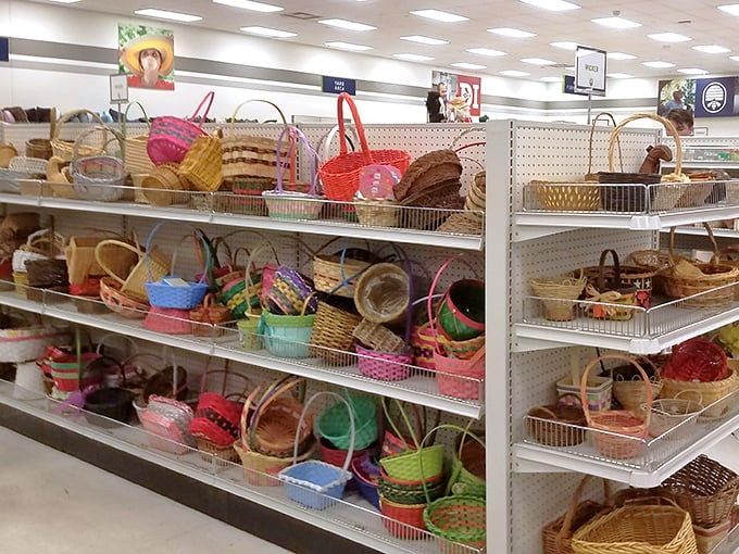Basket paradise! Like a museum of woven wonders where you can actually take the exhibits home. Martha Stewart would lose her mind here.
