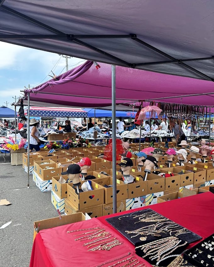 Avenel Flea Market's unassuming exterior hides a world of wonders inside the boxes within. Never judge a market by its metal siding!