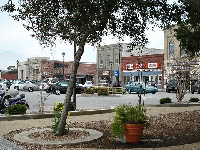 Beaufort's waterfront courthouse square overlooks Taylor Creek, where dolphins occasionally steal the show from local government proceedings.