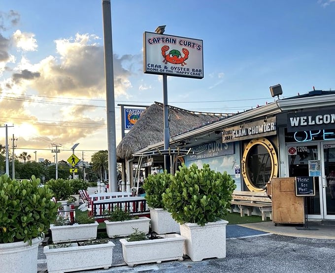 Captain Curt's thatched roof and nautical vibe set the perfect stage for seafood stardom. The chowder is ready for its close-up!
