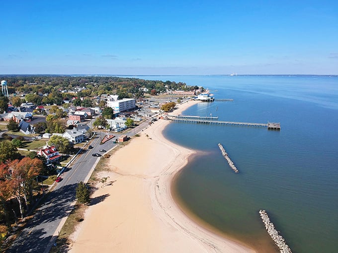 Sandy beaches stretch along the Potomac, offering that classic summer vibe without the overwhelming crowds you'd expect.