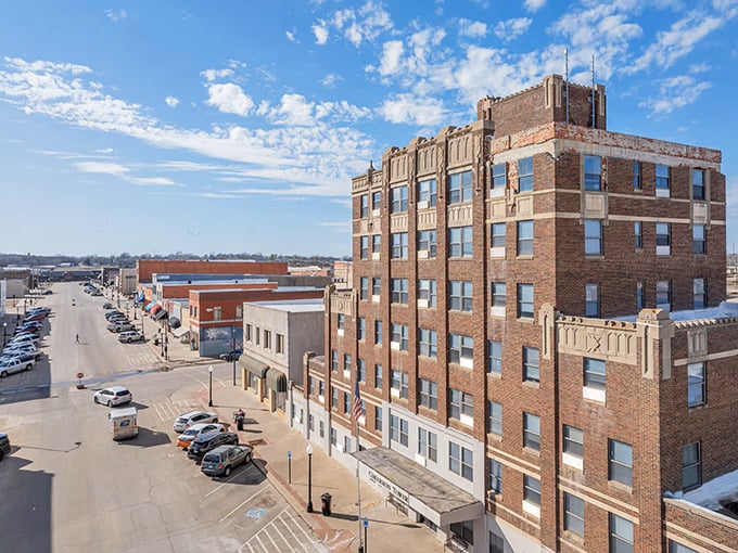 Downtown's stately buildings rise like monuments to community pride and lasting values. 