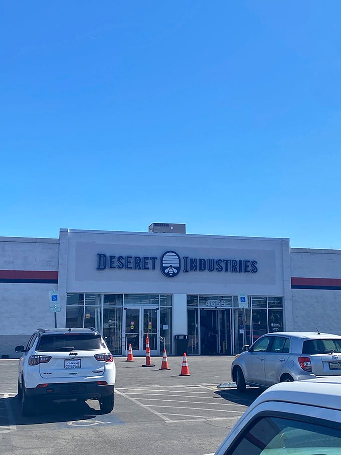 Deseret Industries' beehive logo promises a hive of activity inside – where worker bees of thrift are busy scoring deals.