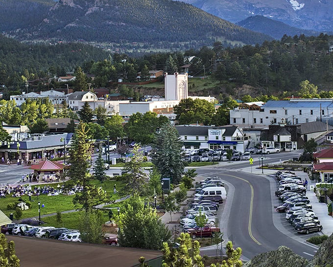 Framed by the Rockies, Estes Park’s downtown hums with small-town charm and mountain serenity.