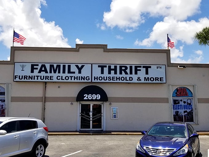 Those American flags aren't just patriotic—they're waving you toward bargains that would make Benjamin Franklin proud of your thriftiness.