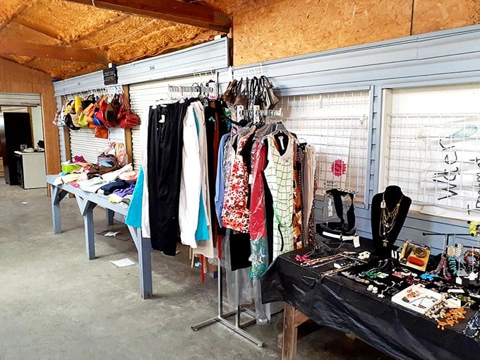 Clothing racks and jewelry displays create a fashion wonderland where style meets seriously smart savings.