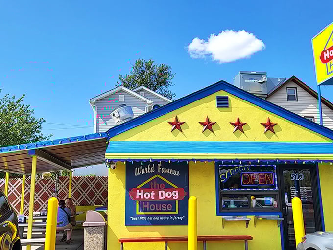 Four stars and sunshine yellow – this Carlstadt landmark practically shouts "great hot dogs here!"