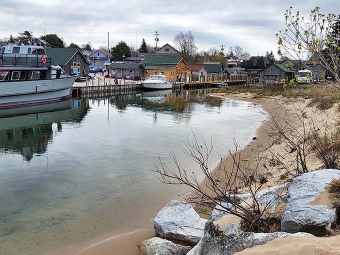 Fishtown's weathered buildings and working harbor look exactly like a fishing village should look, authentically charming.