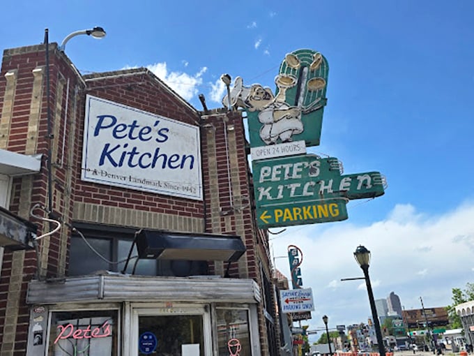 That vintage neon sign has been calling hungry Denverites since before your kids were born.