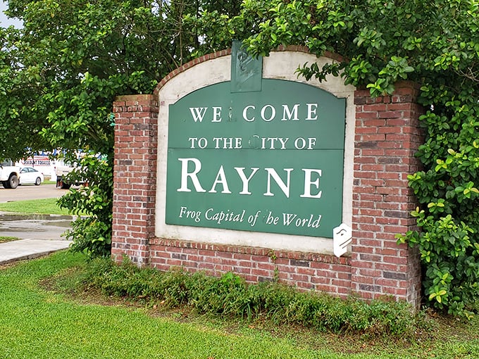 Rayne welcomes visitors with a charming sign declaring itself the "Frog Capital of the World" – hop on over for affordable living!